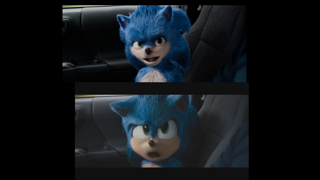 Sonic Movie New Vs Old Shocked Sonic - YouTube