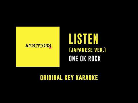 Listen - ONE OK ROCK | カラオケ | Ambitions | Karaoke Instrumental with Lyrics