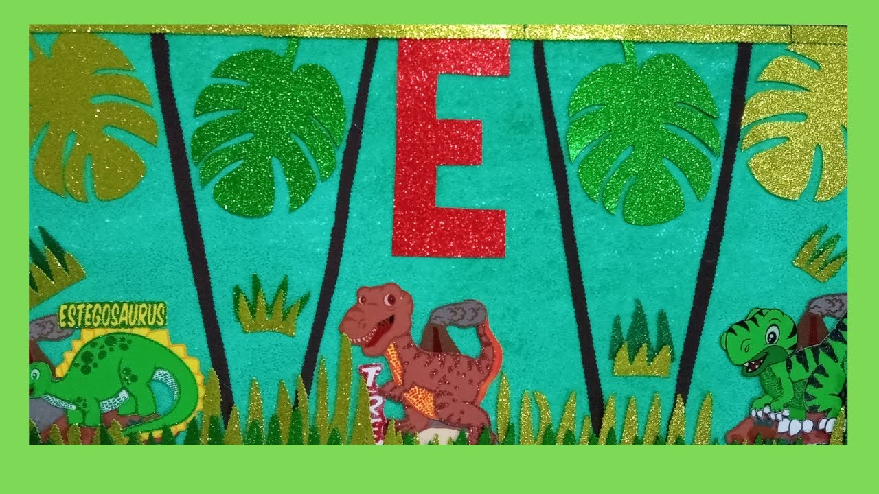 CARTEL DE DINOSAURIO/CARTEL DECORADO DE DINOSAURIO PARA FIESTA - YouTube