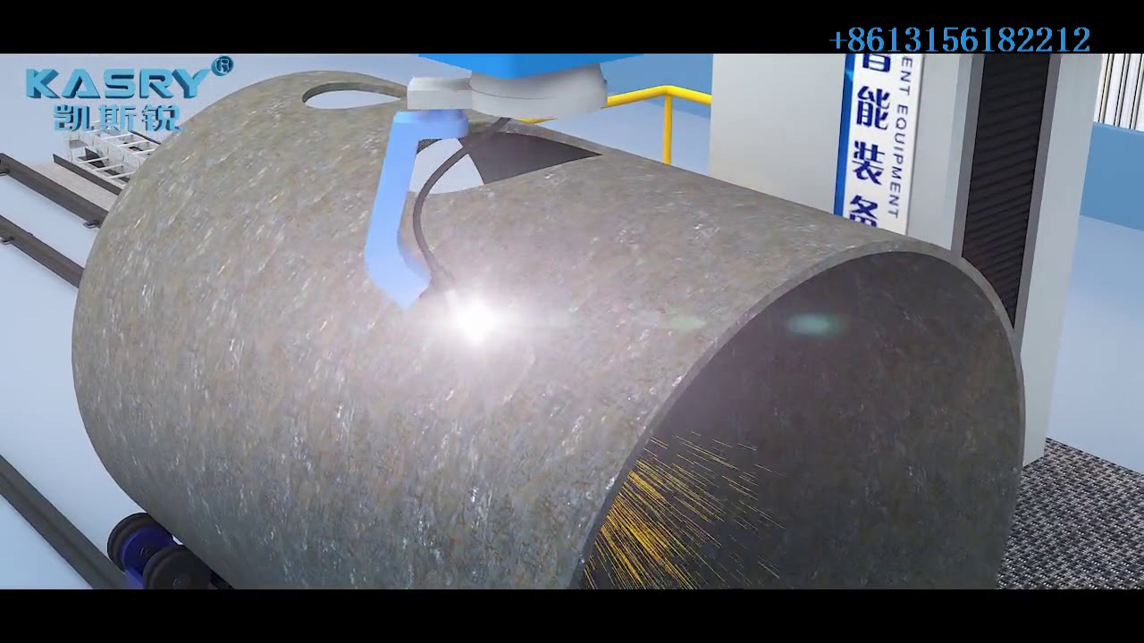 Hanging Hole CNC Cutting Robot for Pressure Vessel - YouTube