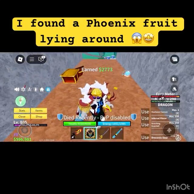 I found a Phoenix Fruit 🐦‍🔥🔥🥳 | Blox Fruits #bloxfruits #roblox # ...