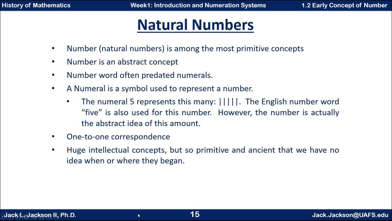 Math History 1.2 Early Concept of Number - YouTube
