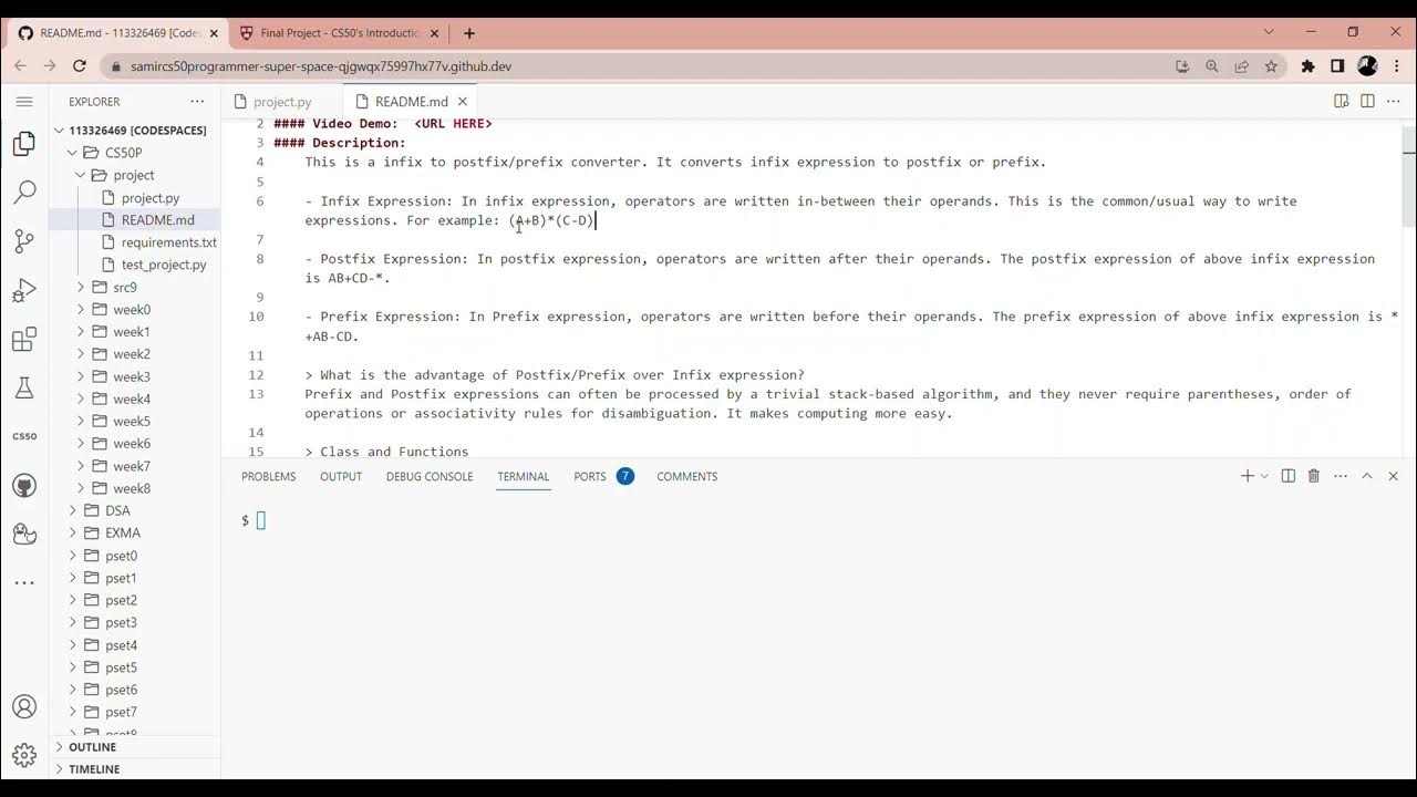 CS50P Final Project | Infix to Postfix/Prefix Converter | 2023 - YouTube