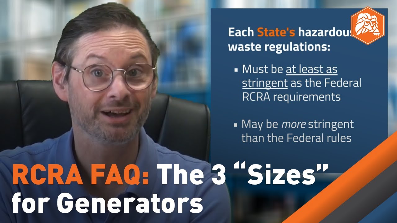RCRA FAQ: 3 Size Categories for Generators - YouTube