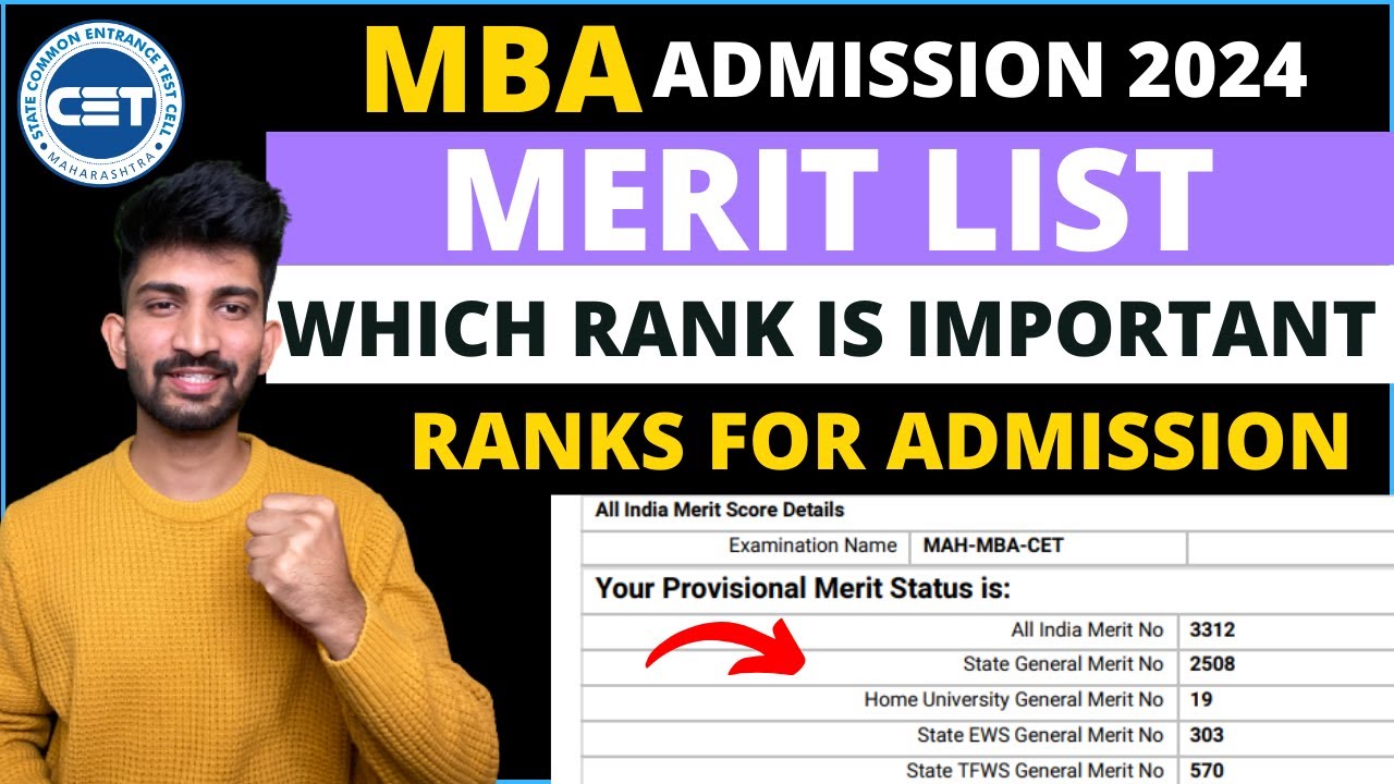 MBA Merit List Important Ranks for Admission | MBA CET Merit List 2024 ...