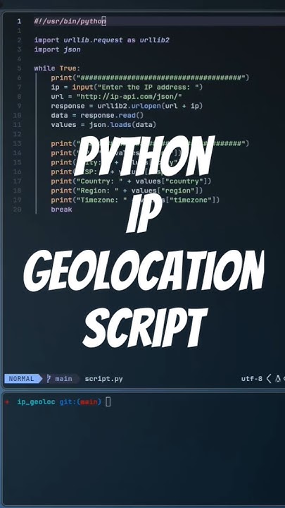 Python IP Geolocation Script #coding #python #cybersecurity #networking #programming #code # ...