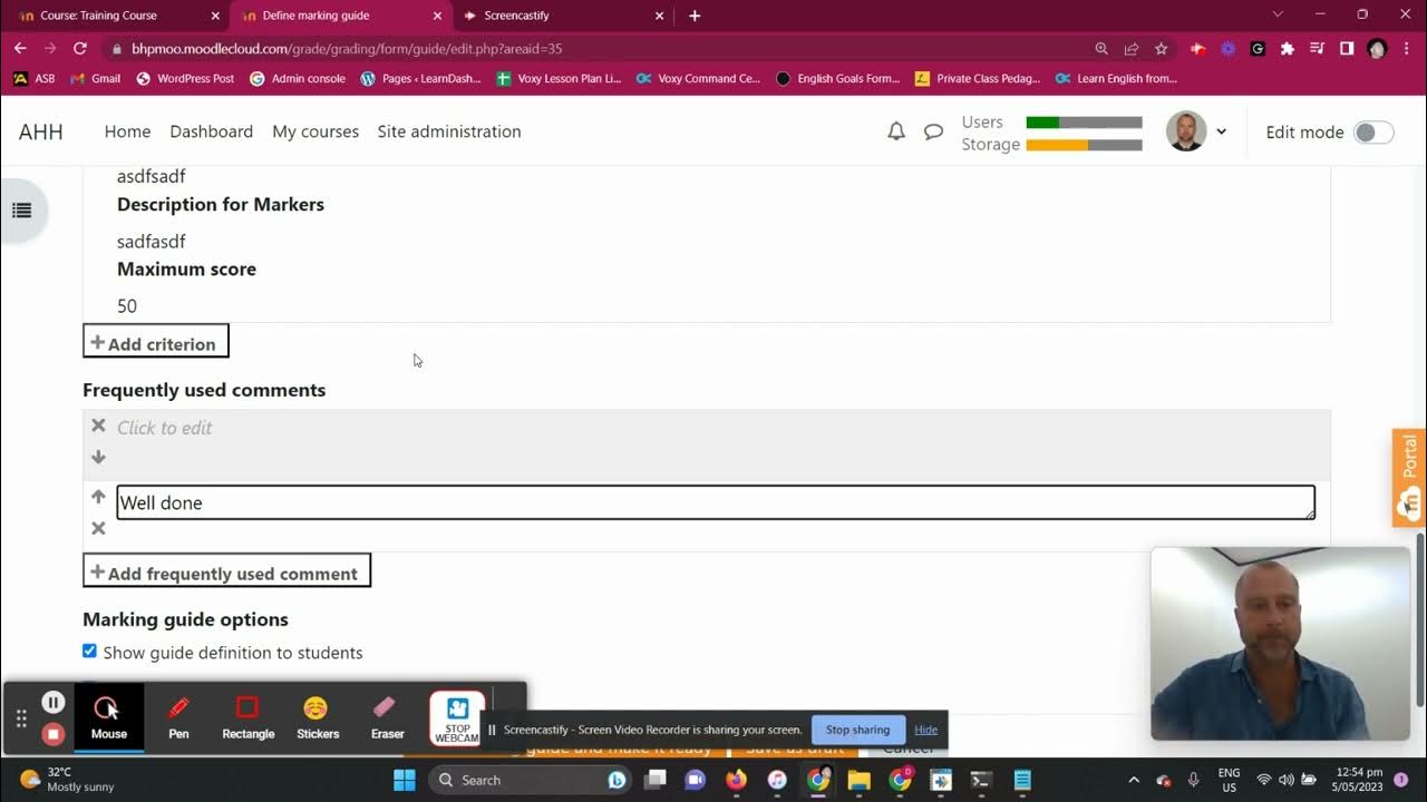 Adding a Marking Guide to Assignments in Moodle - YouTube