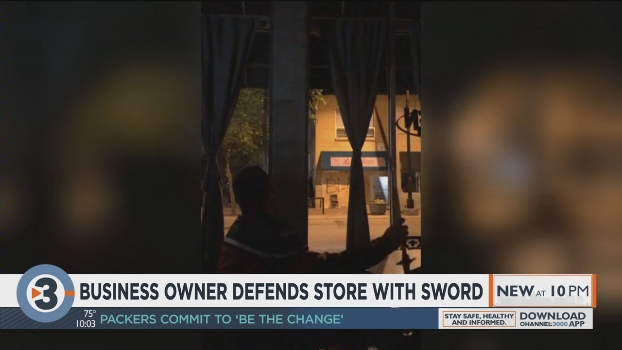State Street business owner defends store with sword - YouTube