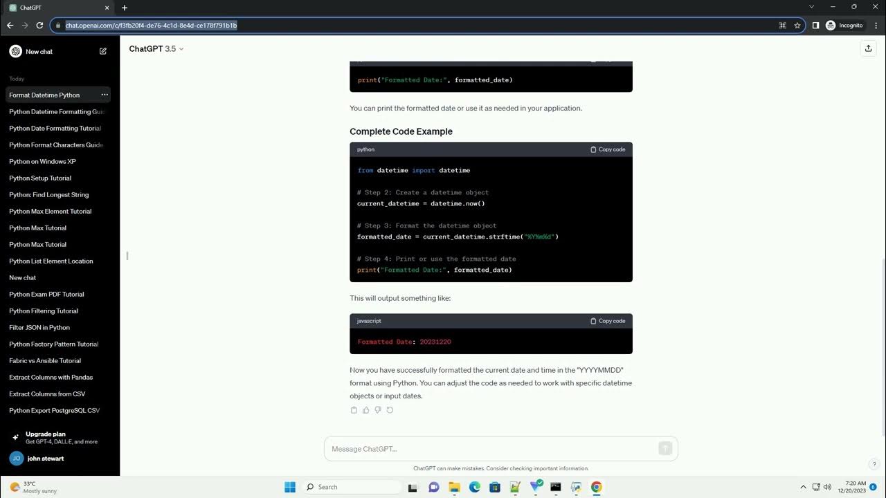 Python Format Datetime Yyyymmdd Youtube