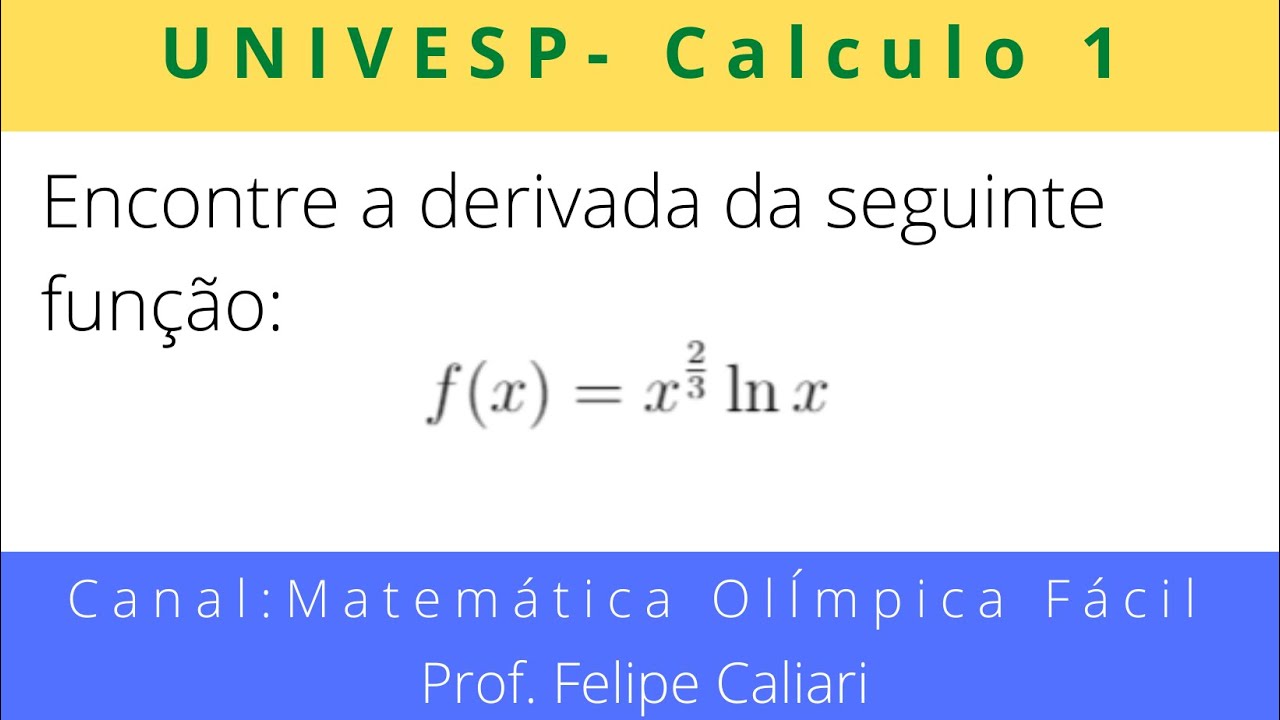 Derivada do produto - Cálculo 1 - UNIVESP - YouTube