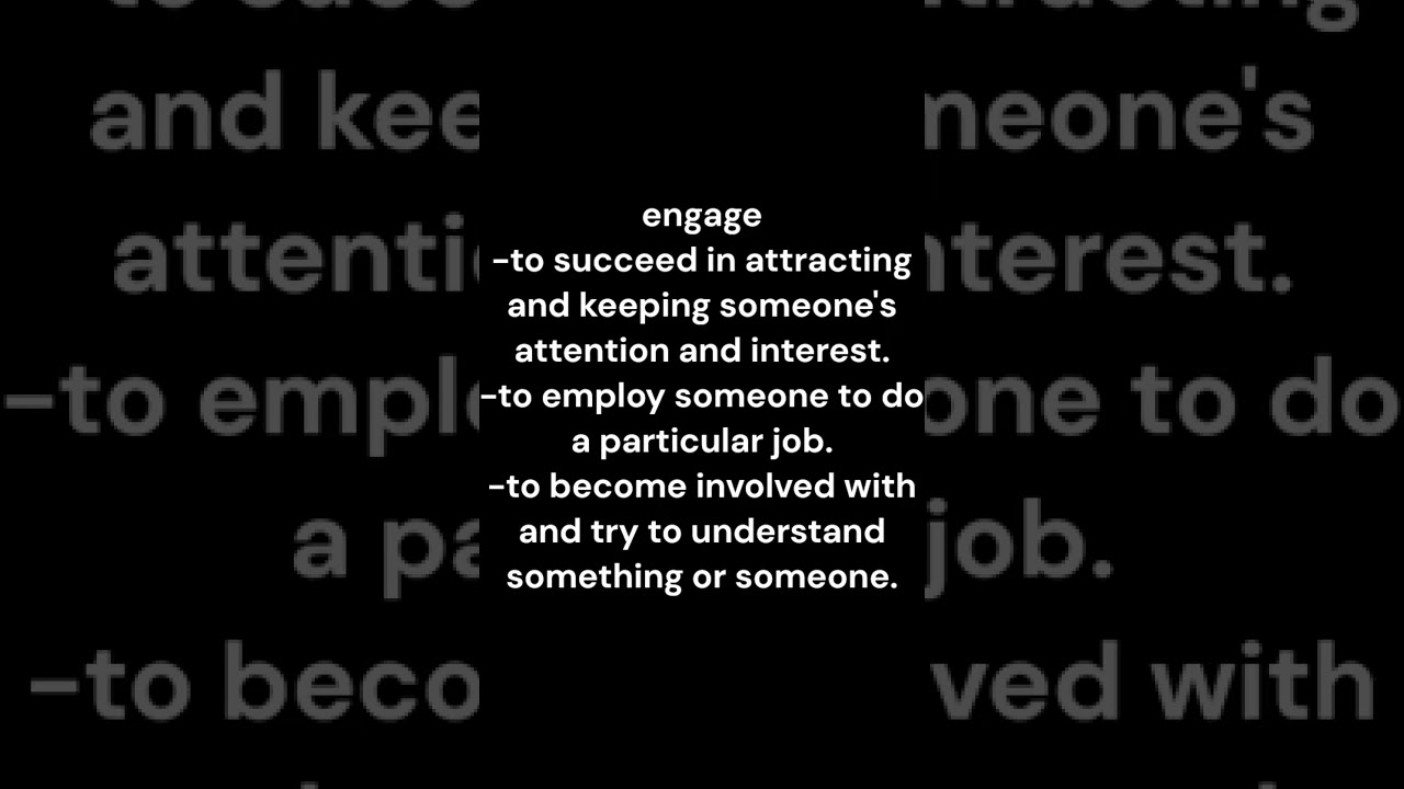 engage meaning and pronunciation - YouTube