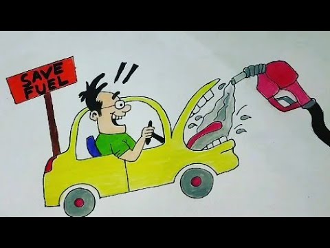 Save Fuel For Better Environment Drawing | Save Fuel Save Future ...