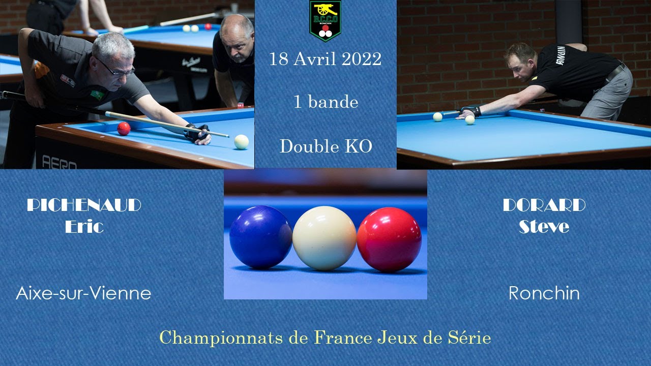 Championnat de France Masters - 1 bande - Double KO - Eric Pichenaud ...