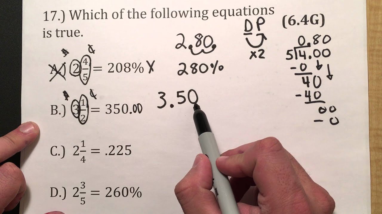 6.4G Equivalent Forms of Fractions, Decimals and Percents - YouTube