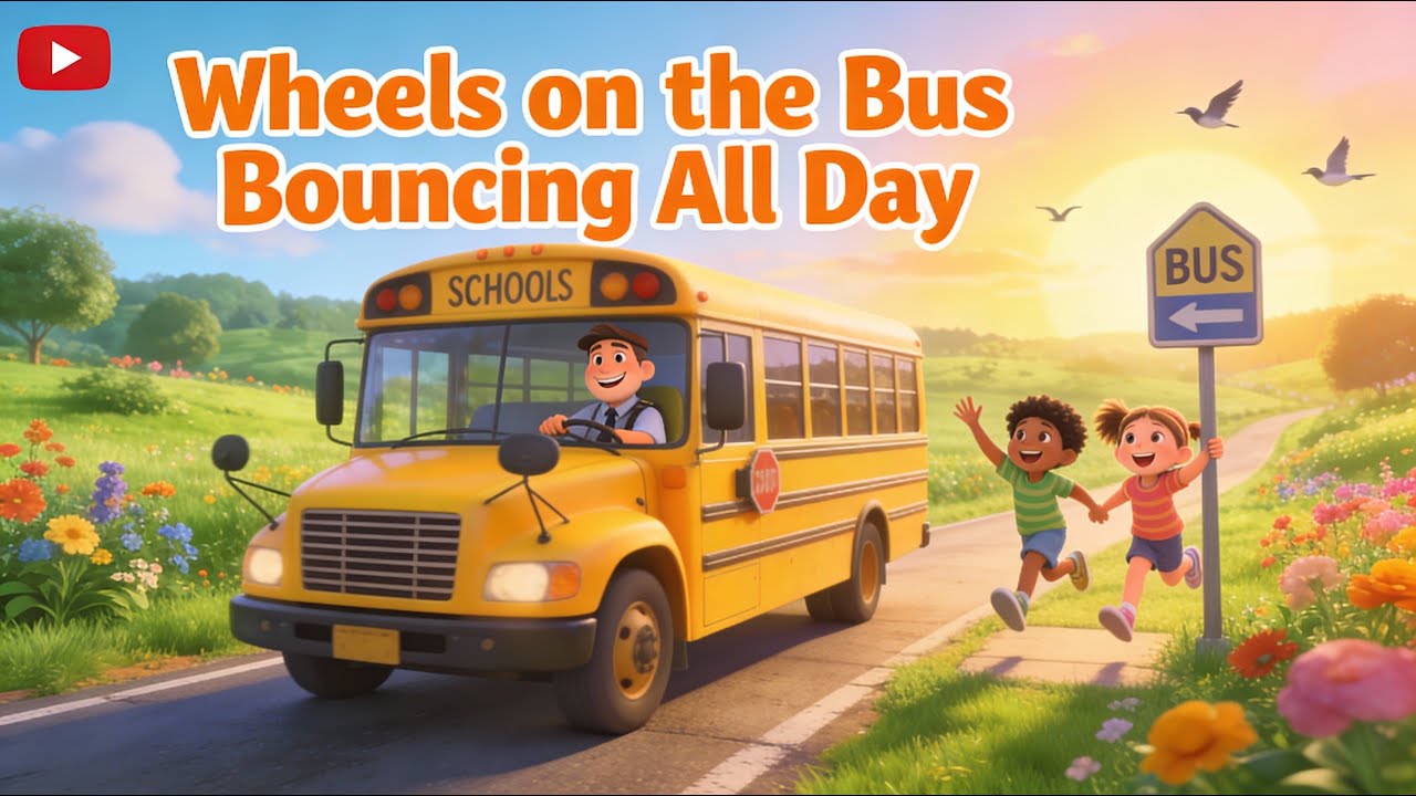 Wheels on the Bus Bouncing All Day | Fun Kids Animation Song | Nursery ...