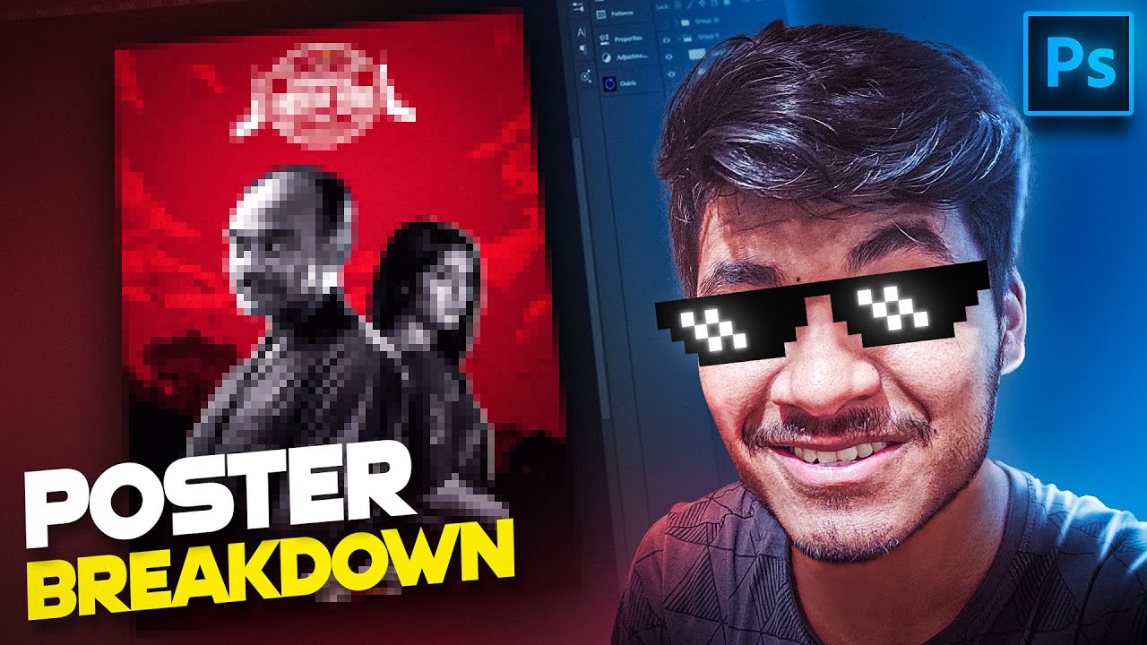 My first ever poster Breakdown tutorial l Adobe Photoshop cc 2023 l ...