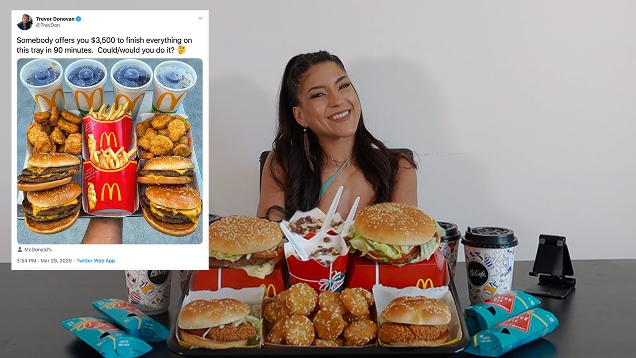 SOMEONE OFFERS YOU $3,500 TO EAT THIS UNDER 90MINS | Viral McDonalds ...