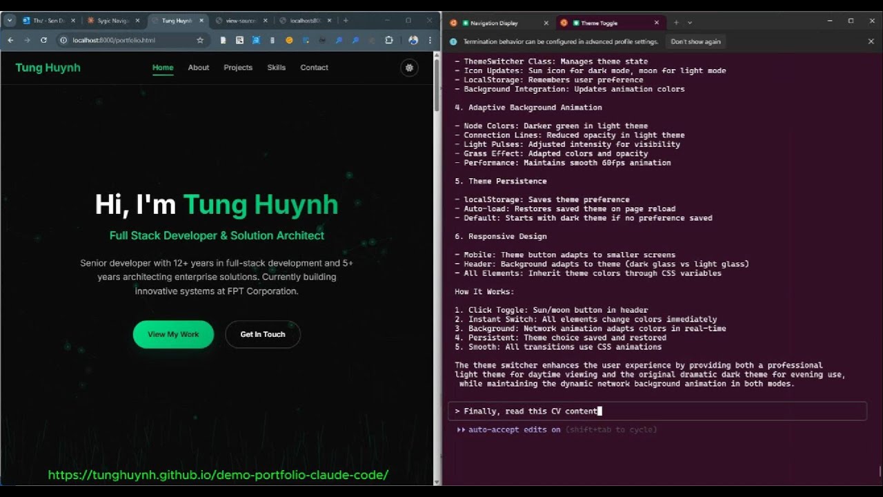 Demo Portfolio by AI Claude Code - YouTube