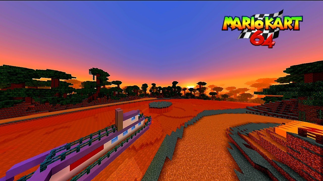 Minecraft: Mario Kart 64 DK Jungle Parkway - YouTube