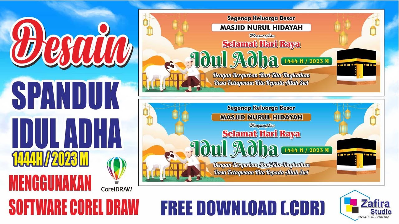 FREE DOWNLOAD DESAIN SPANDUK HARI RAYA IDUL ADHA 1444H (FILE .CDR) # ...