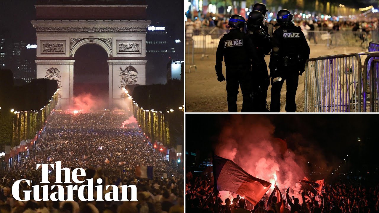 Riot police fire teargas at unruly France fans celebrating World Cup ...
