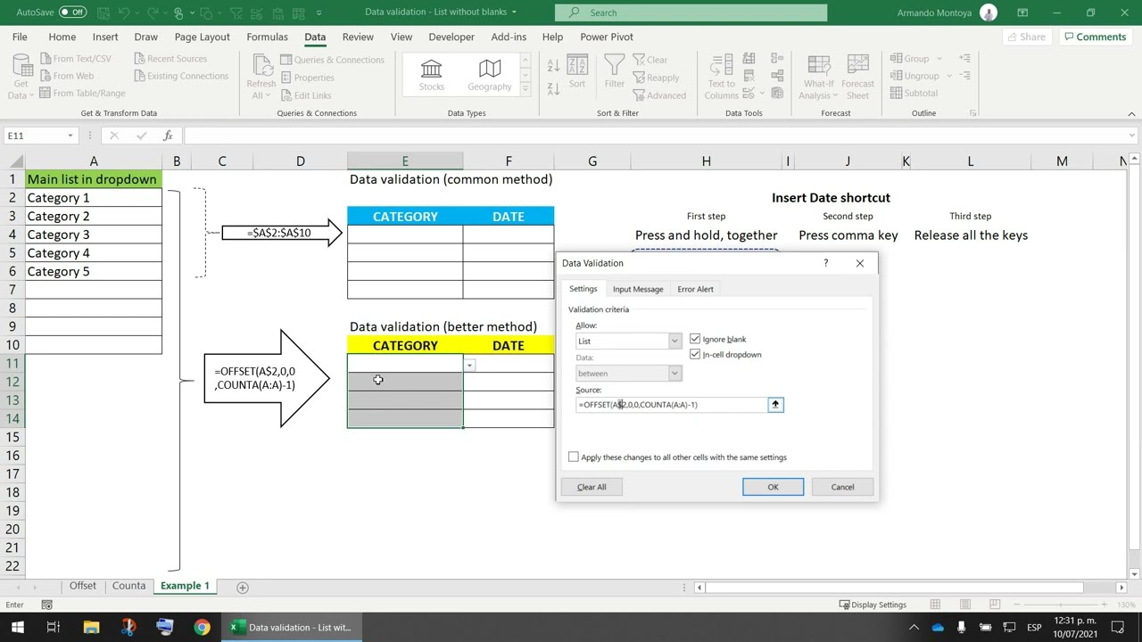 Excel Validaci n De Datos Lista Sin Blancos O Vac os Data Excel Validaci n De Datos Lista Sin Blancos O Vac os Data