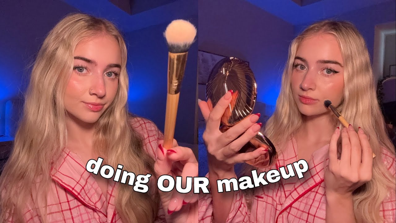 ASMR doing OUR makeup *grwm, tutorial* - YouTube
