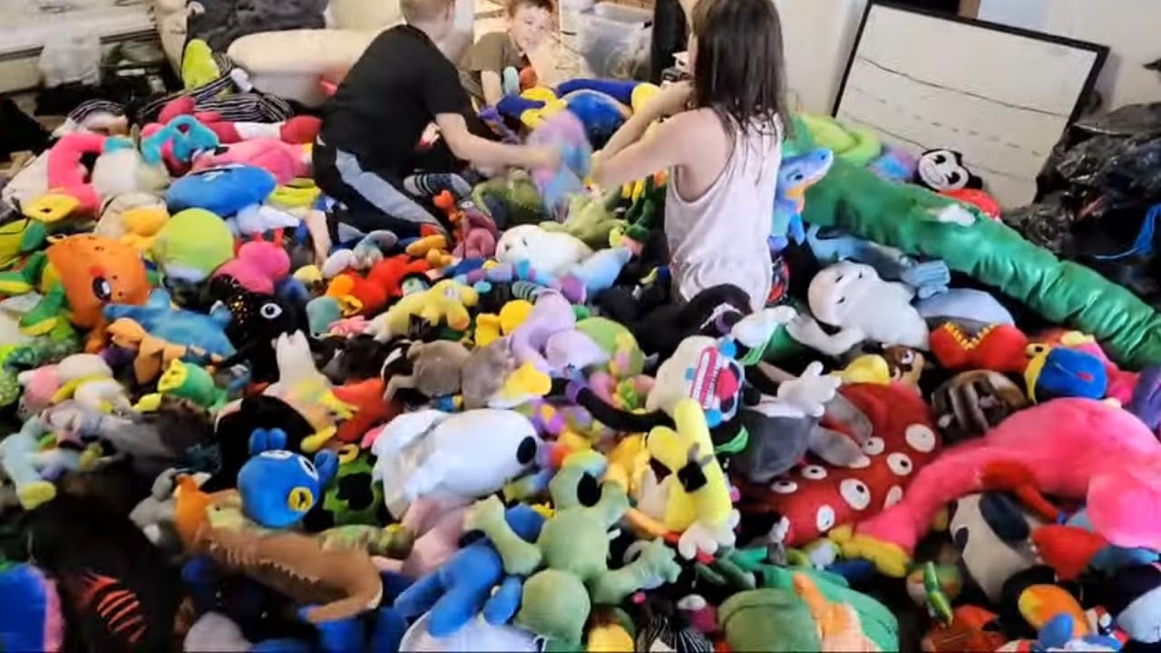 Filling our Basement with PLUSHIES LIVE! - YouTube