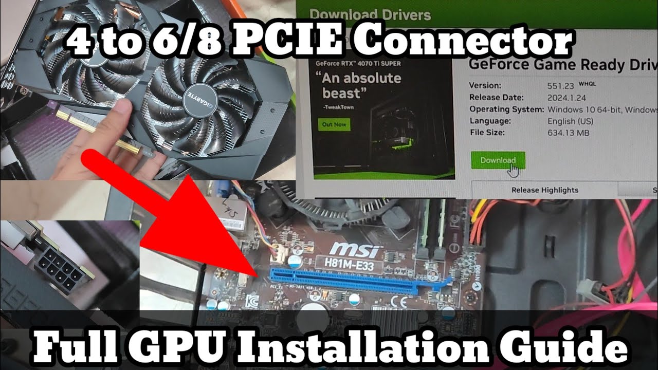 How to Install a Graphics card in PC Hindi 2024: Step-by-Step GPU ...