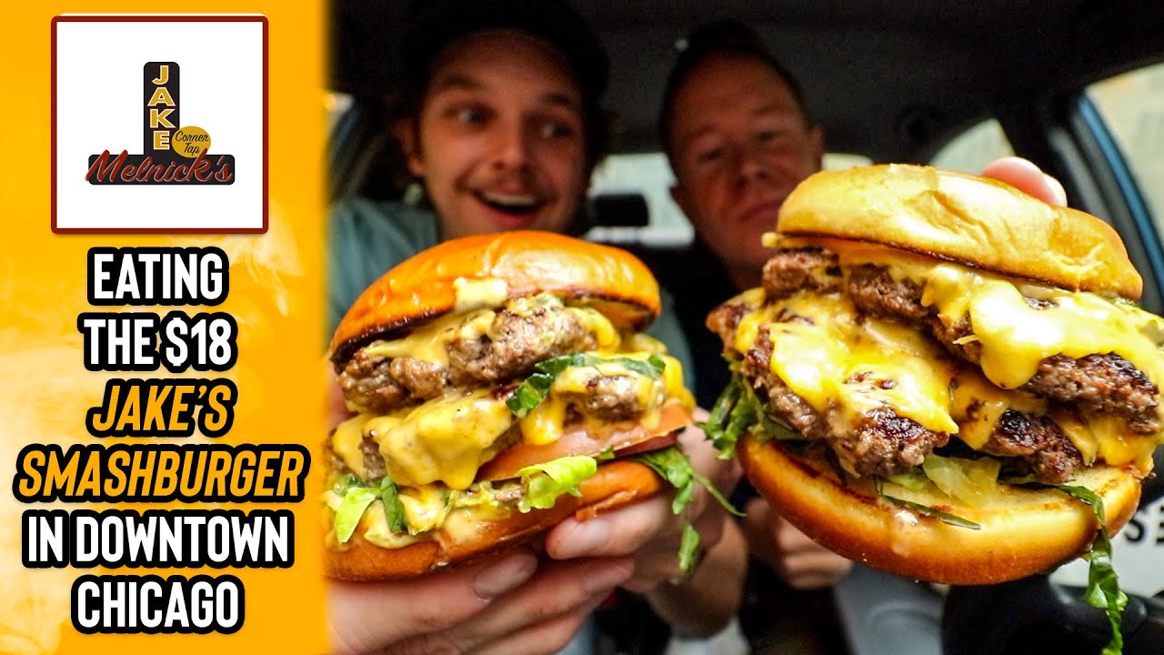 Eating Jake Melnick Corner Tap's *NEW* $18 Smashburger and Fries 🍔🍟 ...