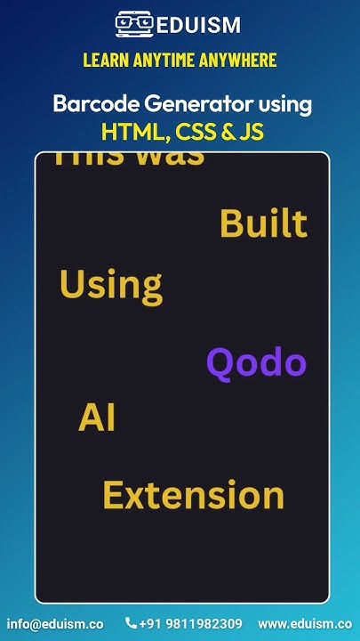 Barcode Generator using HTML, CSS & JS! #css #beginner #js #ml #ai #webdev #programming #html # ...