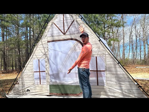 First time setup!!! Ozark Trail 12-person, A-Frame, Cabin Tent, Our ...