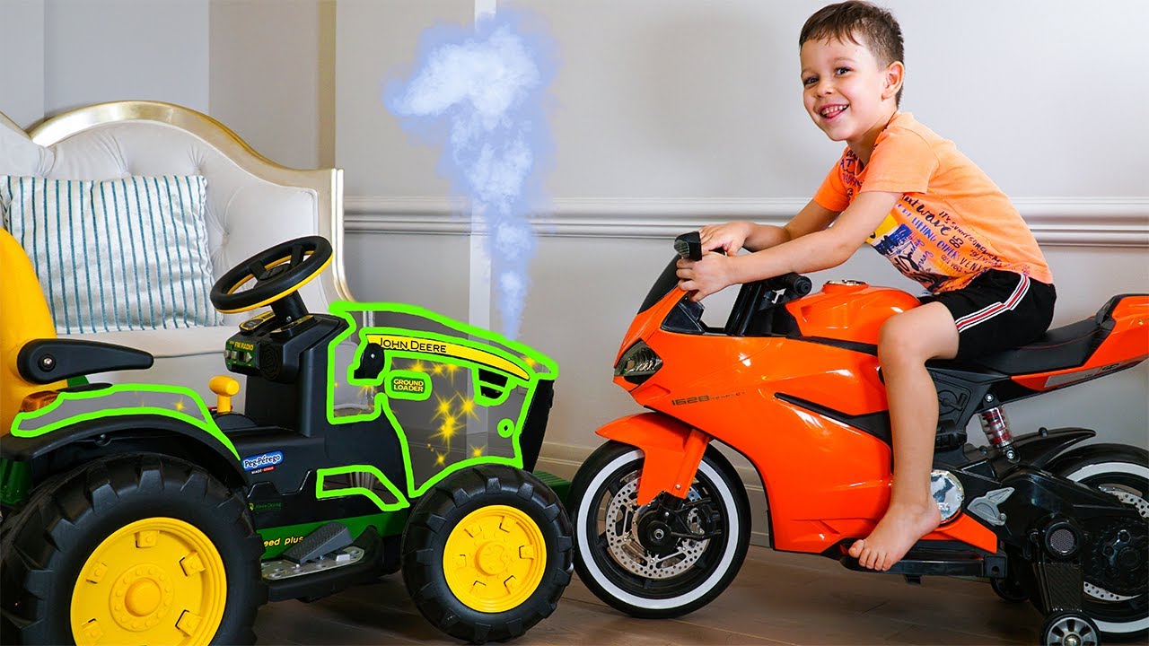 Surprise Toy Unboxing and Assembling Power Wheels ride on Sportbike Toys video for kids - YouTube