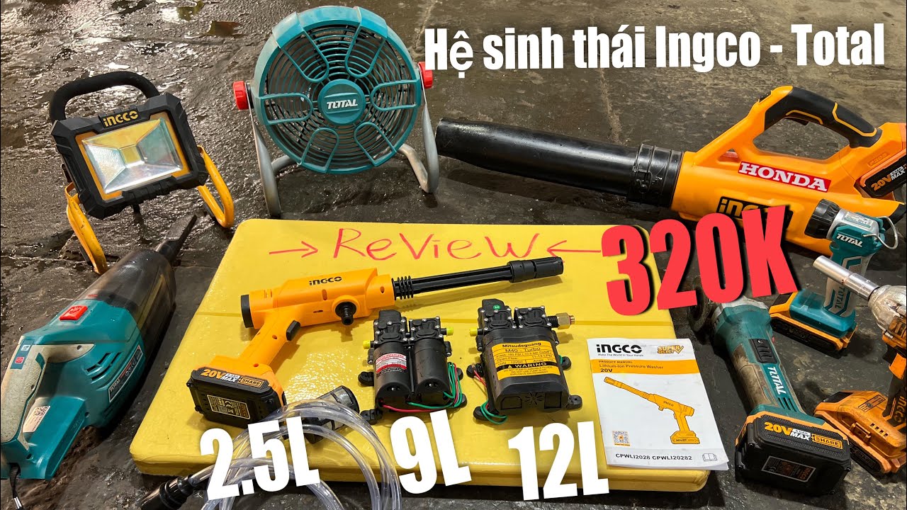 Máy rửa xe INGCO CPWLI20282 dùng pin 20v 2,5L mẫu mới nhất 2023 So sánh ...