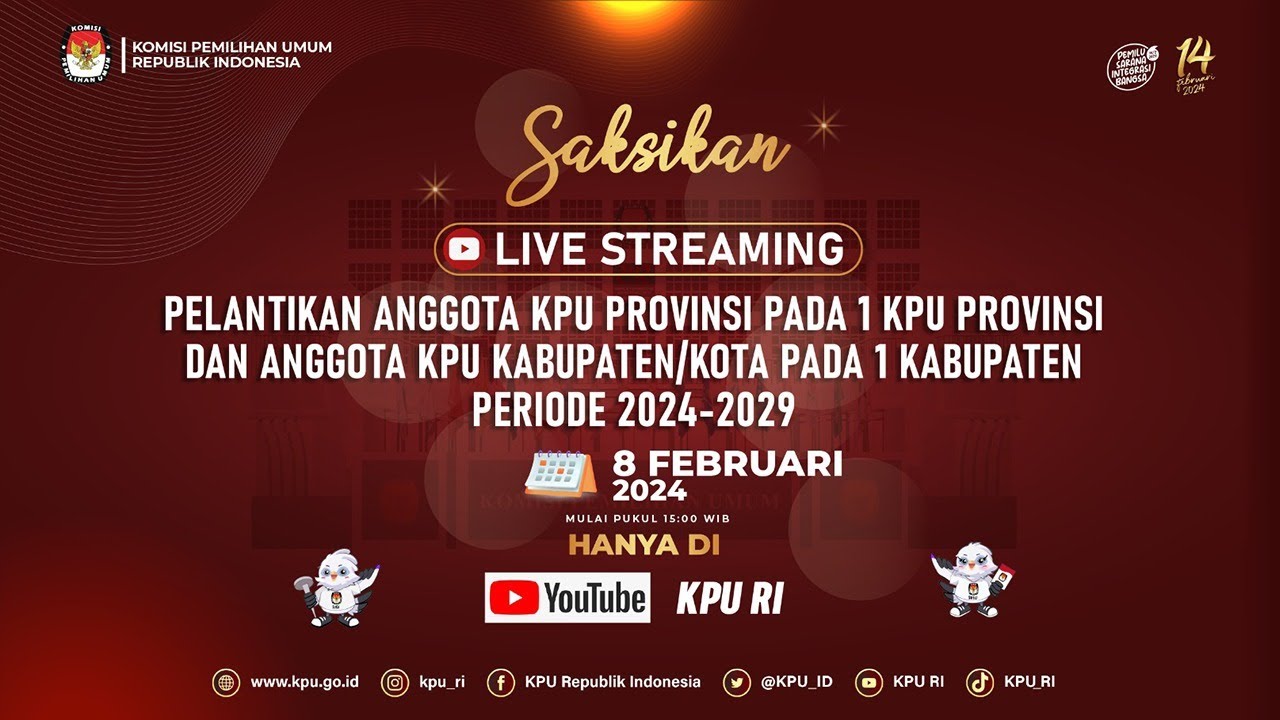 Pelantikan Anggota KPU Prov. Pada 1 KPU Prov. & Anggota KPU Kab/Kota ...