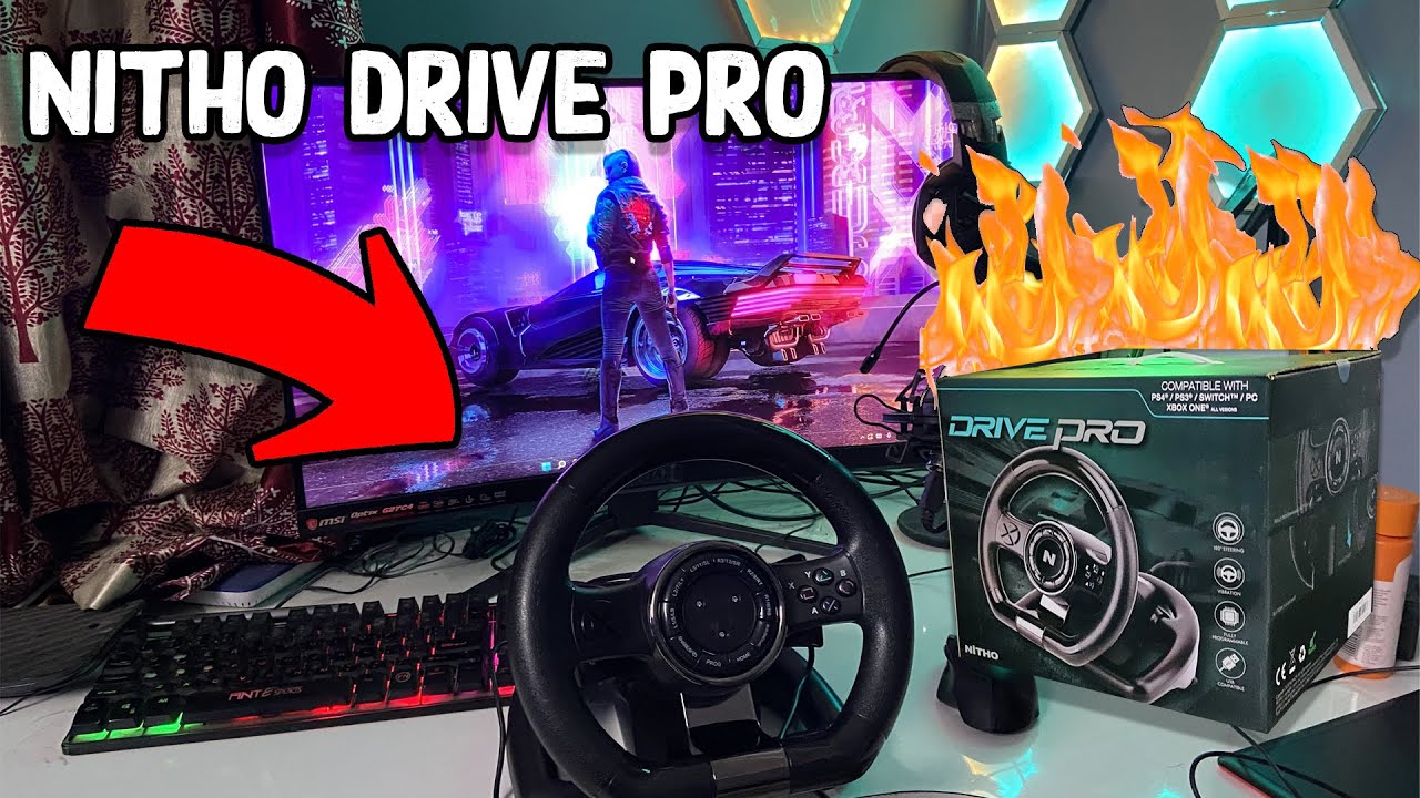 NiTHO DRIVE PRO RACING WHEEL & PEDAL SET, compatible with PC/PS3/PS4 ...
