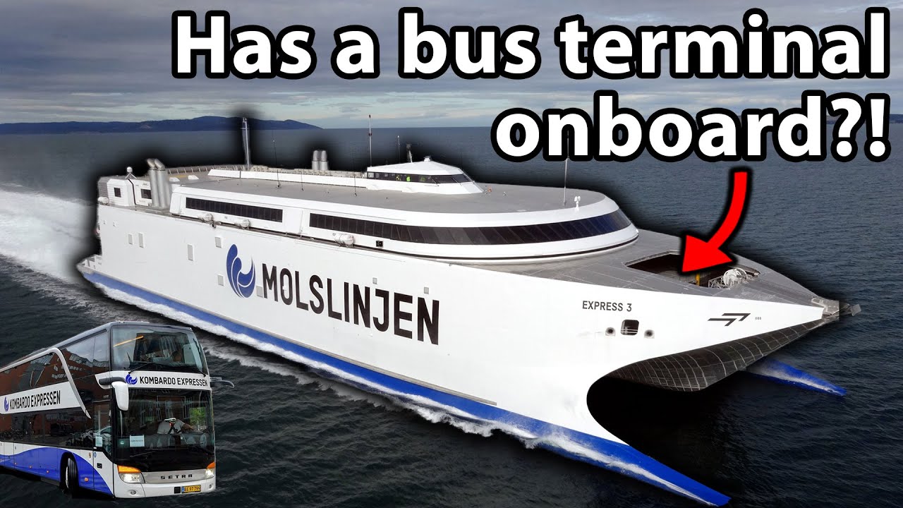 The FERRY that's also a FLOATING bus terminal. Denmark's STRANGE bus ...