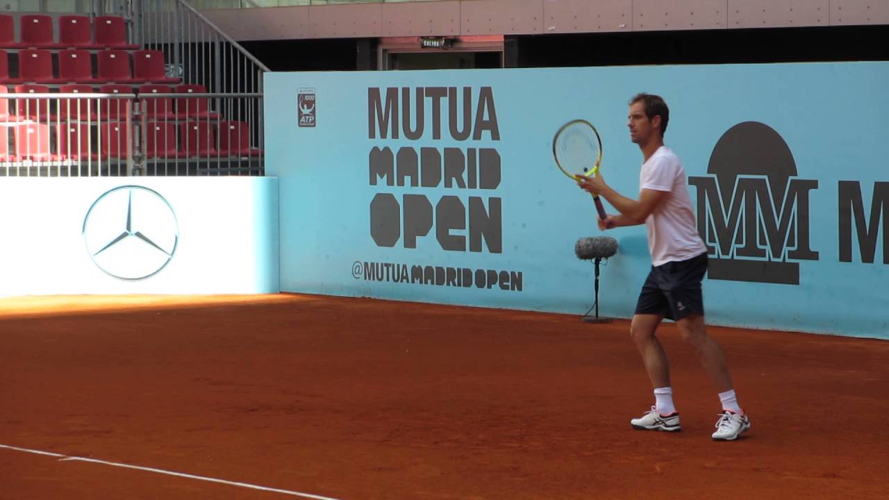 Richard Gasquet Practice Mutua Madrid Open 2016 - YouTube