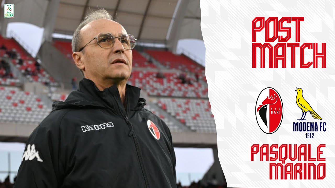 Pasquale Marino | Intervista post partita | Bari 1-1 Modena | Serie BKT ...