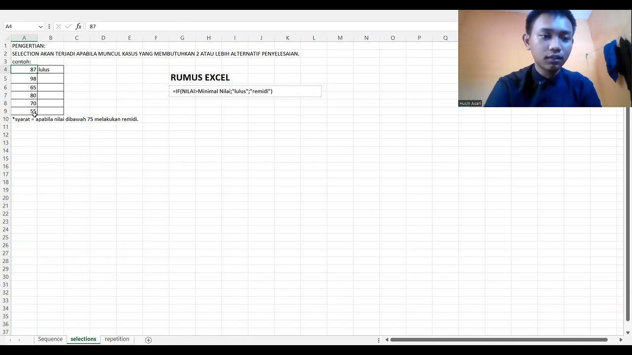 Tugas PROKOM (Penjelasan Sequence, Repetition & Selection dalam Bahasa Excel) beserta ...
