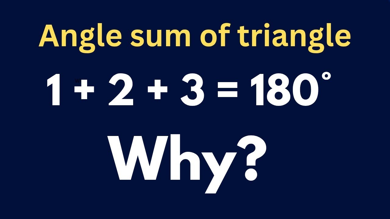 Prove that sum of angles of triangle is 180. Why s of angles of ...