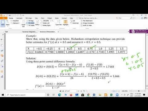 36 Numerical Differentiation (Richardson Extrapolation) & Integration (Intro & Trapezoidal Rule ...