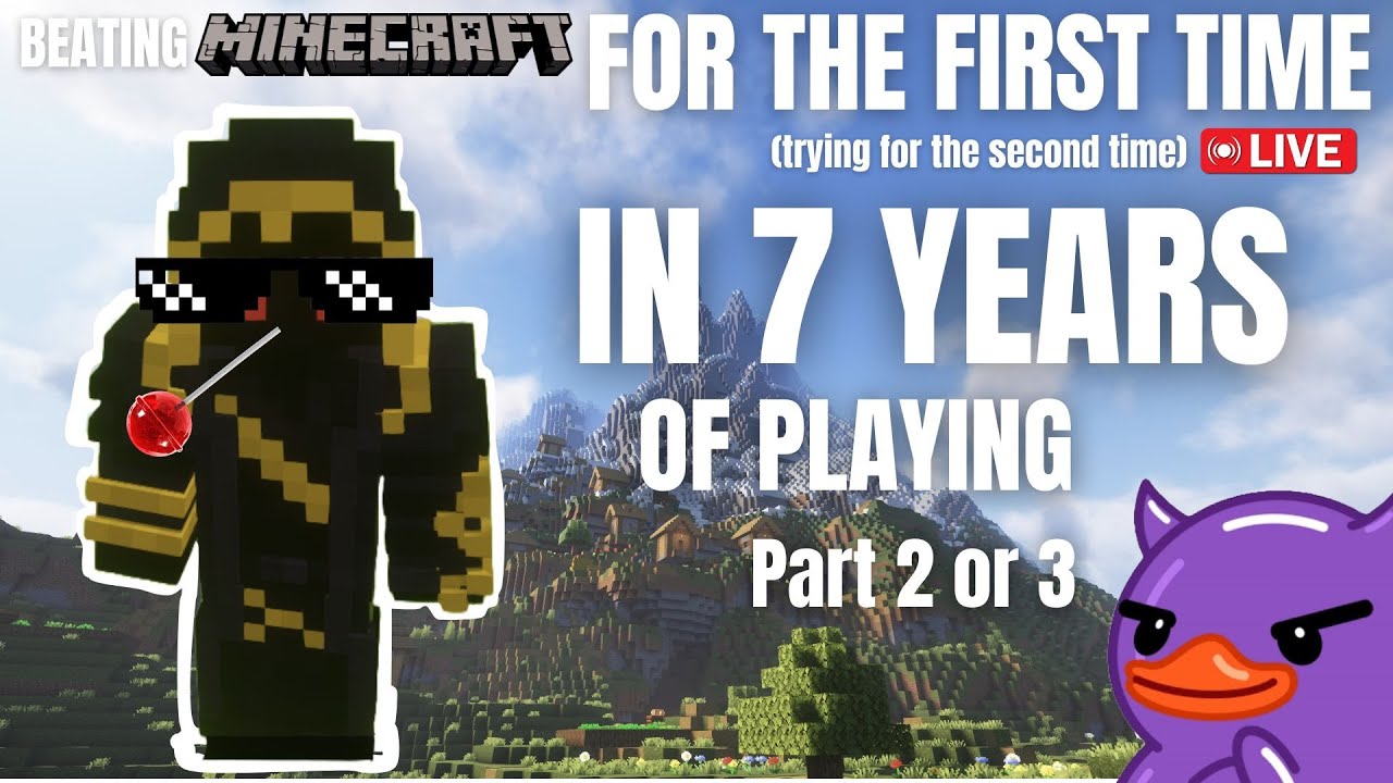 🔴BEATING MINECRAFT FOR THE FIRST TIME🔴IN 7 YEARS OF PLAYING PT 2/3 | MINECRAFT | Single Player ...
