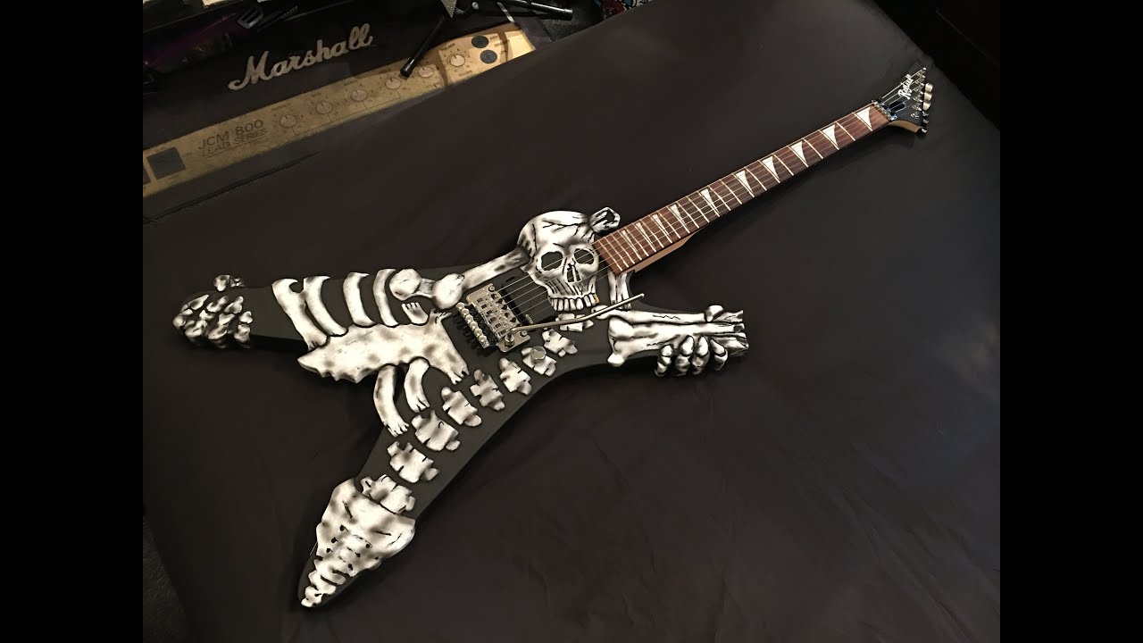How I Created a Home-Made "Skull-N-Bonez ML" Shaped Electric Guitar ...