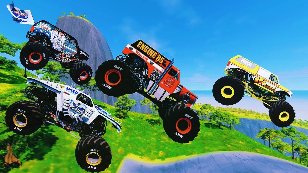 BeamNG Drive | Epic Hight Speed Monster Truck Jump & Crash #31 | BMNG ...