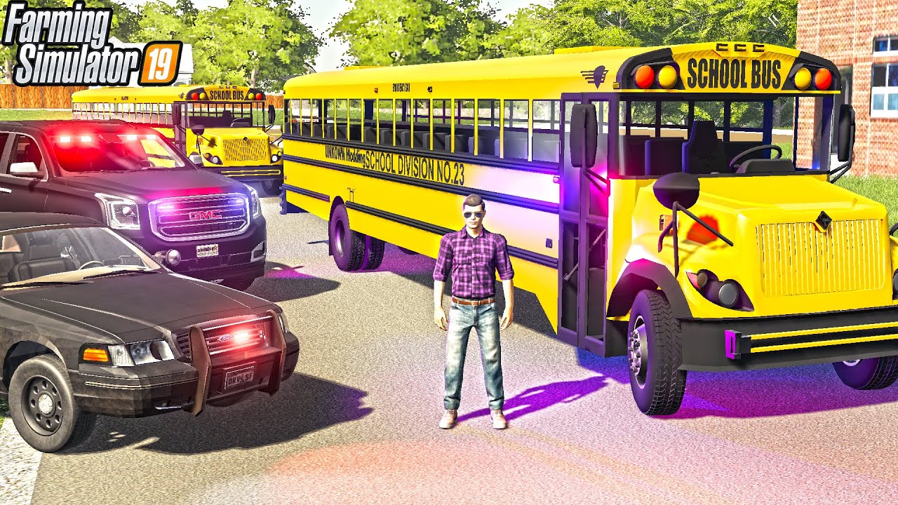 POLICE CHASE STOLEN SCHOOL BUS (UNDER COVER COPS) | FARMING SIMULATOR ...