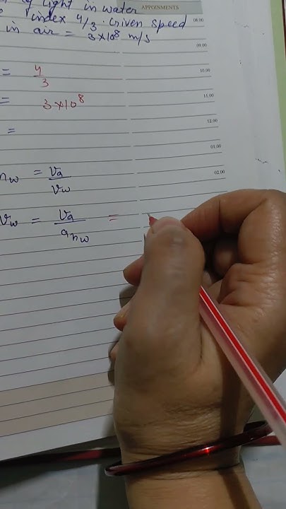 Calculate speed of light in water of refractive index 4/3 . Given speed of light in air = 3*10⁸ ...