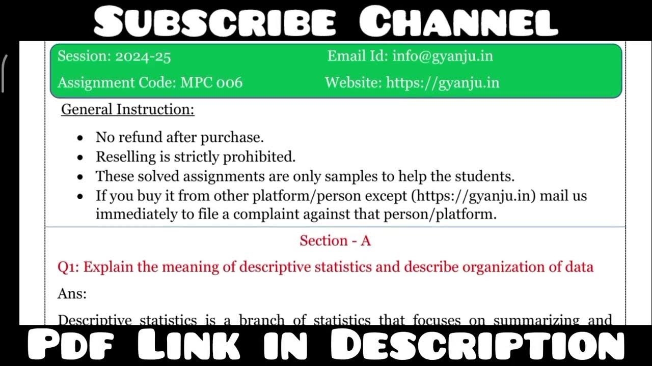 IGNOU MPC 006 Solved Assignment 2024-25 - YouTube