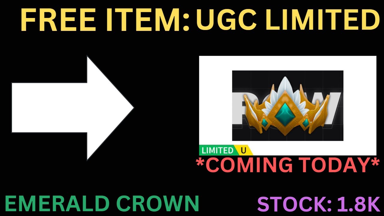 [FREE UGC LIMITED] HOW TO GET Emerald Crown IN ROBLOX. [1.8K STOCK ...