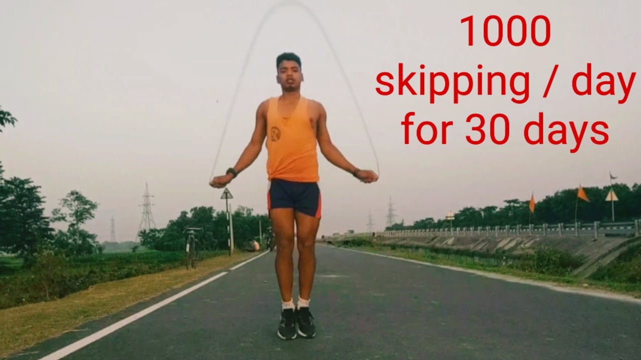 #1000 skipping/ day for 30 days - YouTube
